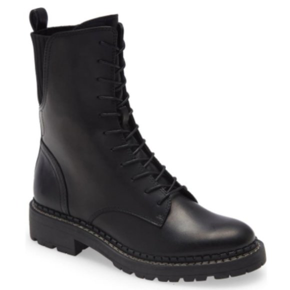 Sam Edelman | Shoes | Sam Edelman Lex Boot Lace Black Combat Leather ...